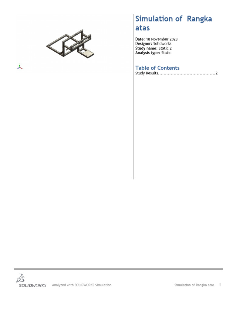 Static Analysis of Rangka Atas | PDF | Computers | Technology & Engineering