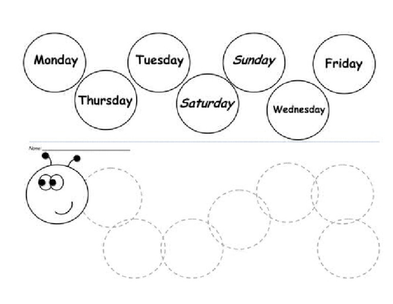 Days of The Week Worksheet | PDF