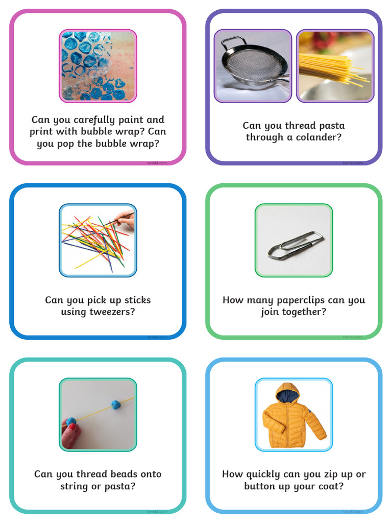 Fine Motor Skills Cards | PDF