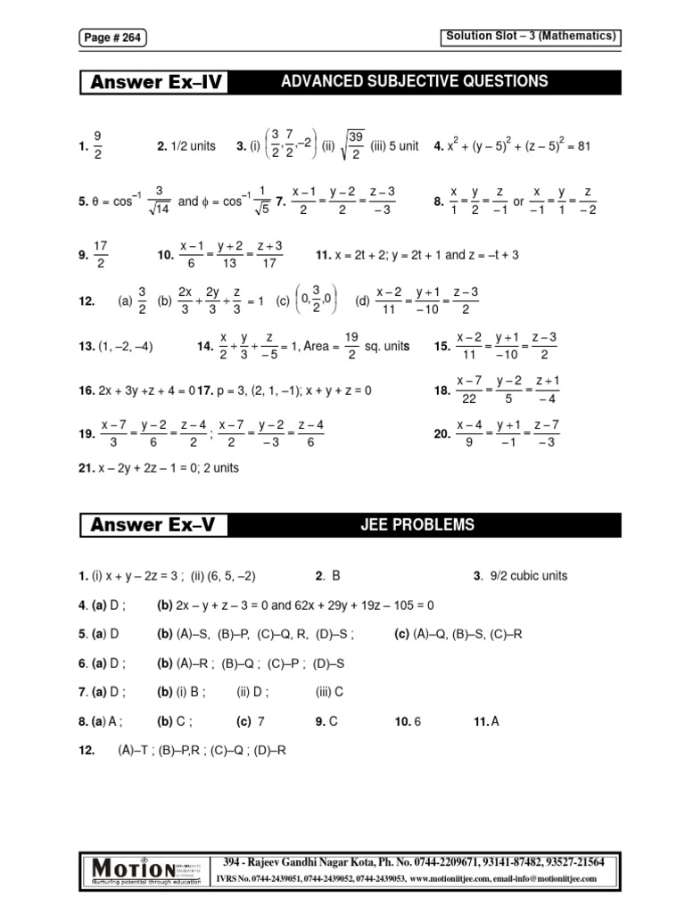 Answer Key | PDF | Mathematics