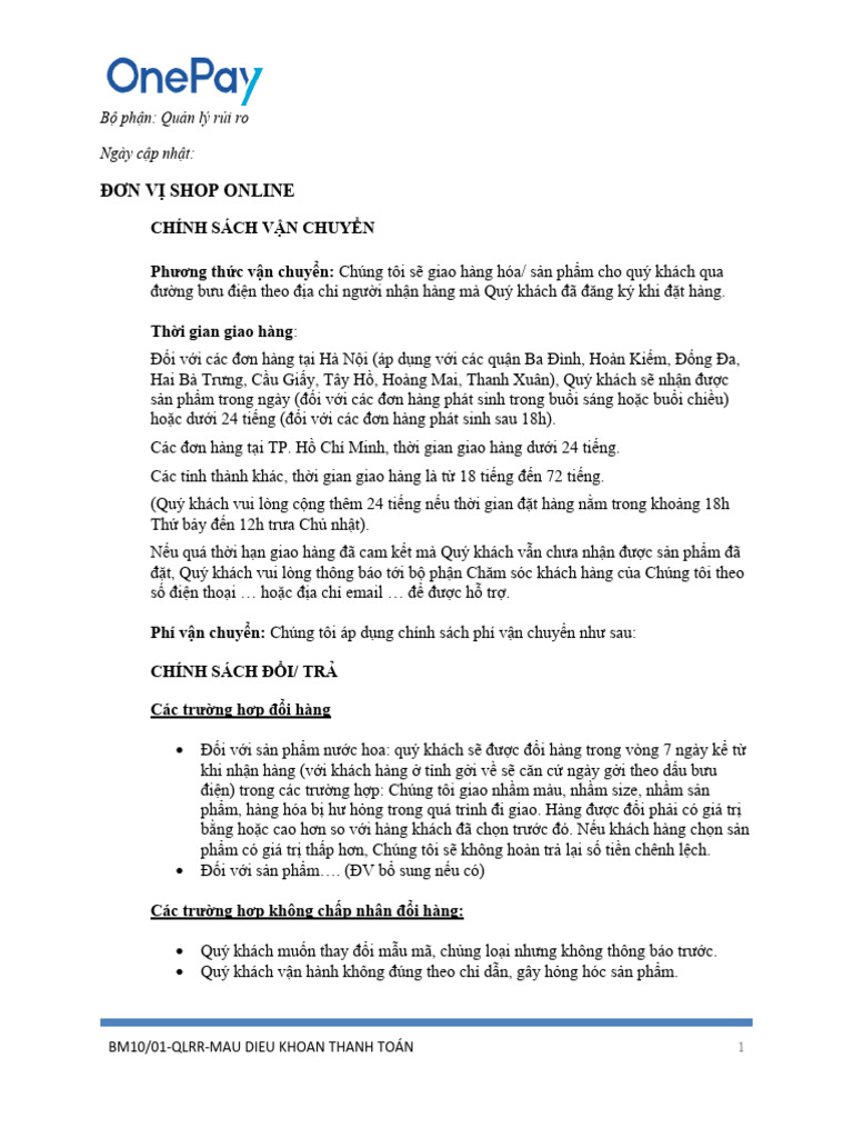OnePay - Mau Terms Shop Online | PDF