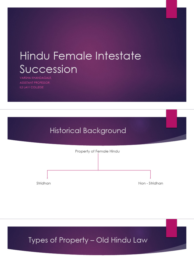 Hindu Female Intestate Succession | PDF | Inheritance | Civil Law ...