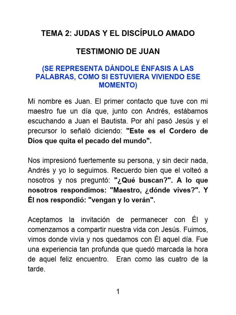Testimonio de Juan - Tema 2 Judas y El Discípulo Amado | Descargar ...