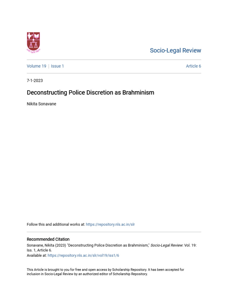 Police Discretion and Caste Dynamics | PDF | Police | Crimes