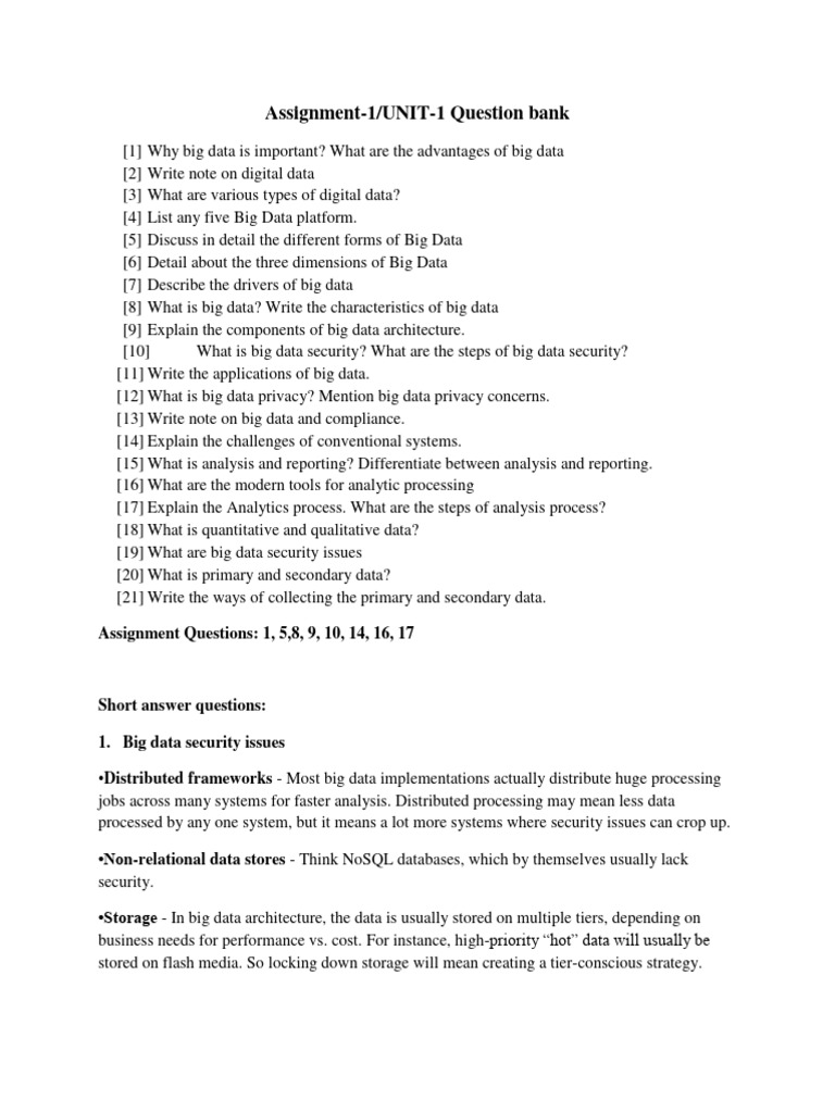 Big Data Assignment 1 | PDF | Big Data | Data Big Data Assignment 1 | PDF | Big Data | Data