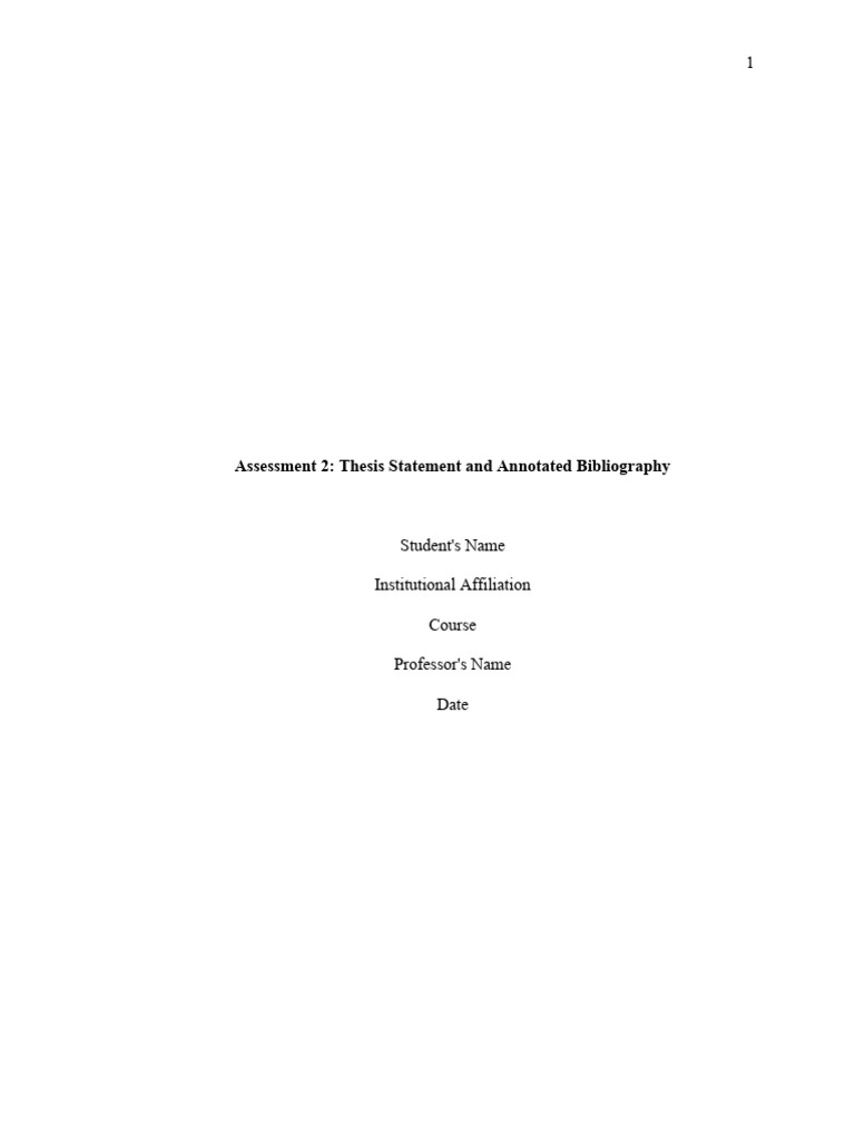 Thesis Statement and Annotated Bibliography | PDF | Substance Abuse ...