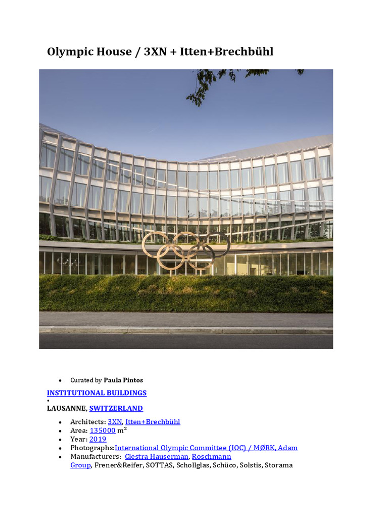 Olympic House | PDF | Building Insulation | Collaboration