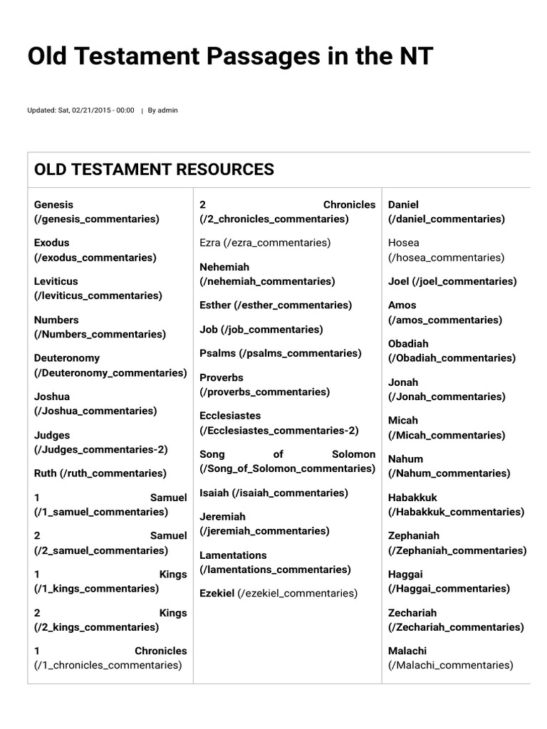 Old Testament Passages in The NT - Precept Austin | PDF | Old Testament ...
