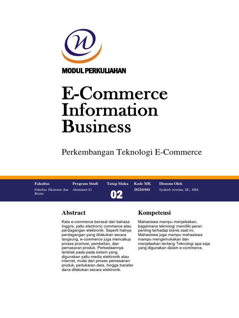 Modul 02 Perkembangan Teknologi E-Commerce | PDF