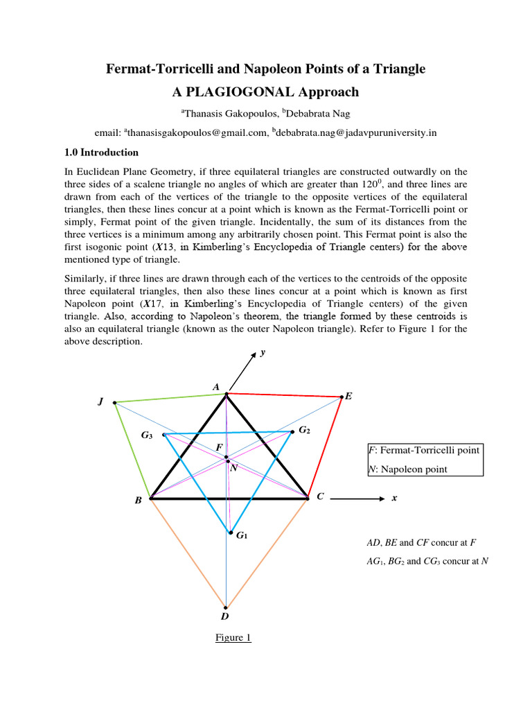 Fermat_Napoleon_Theorems_Revised | PDF | Triangle | Euclidean Geometry