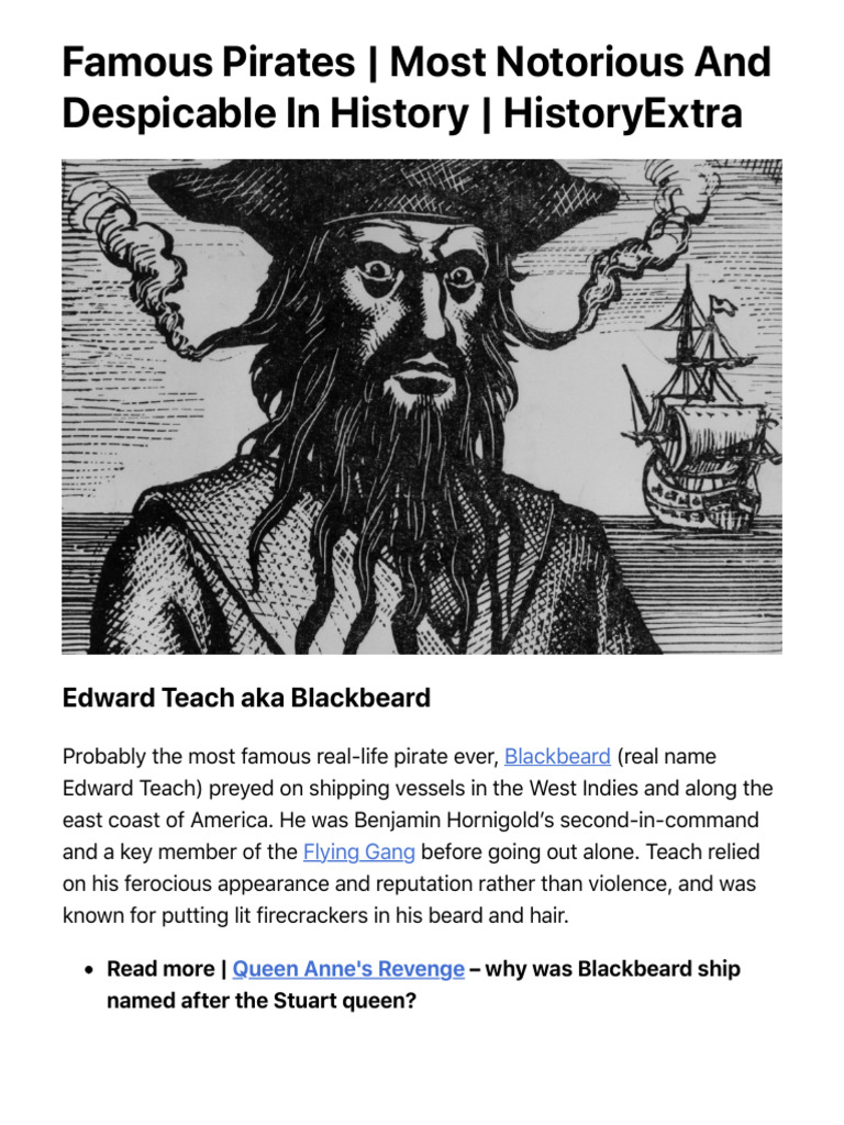 Famous Pirates - Most Notorious and Despicable in History ...