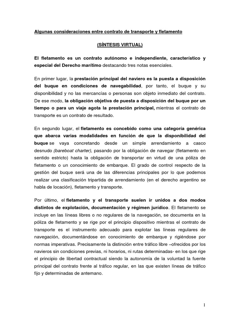 Unidad 5-Algunas Consideraciones Entre Contrato de Transporte y ...