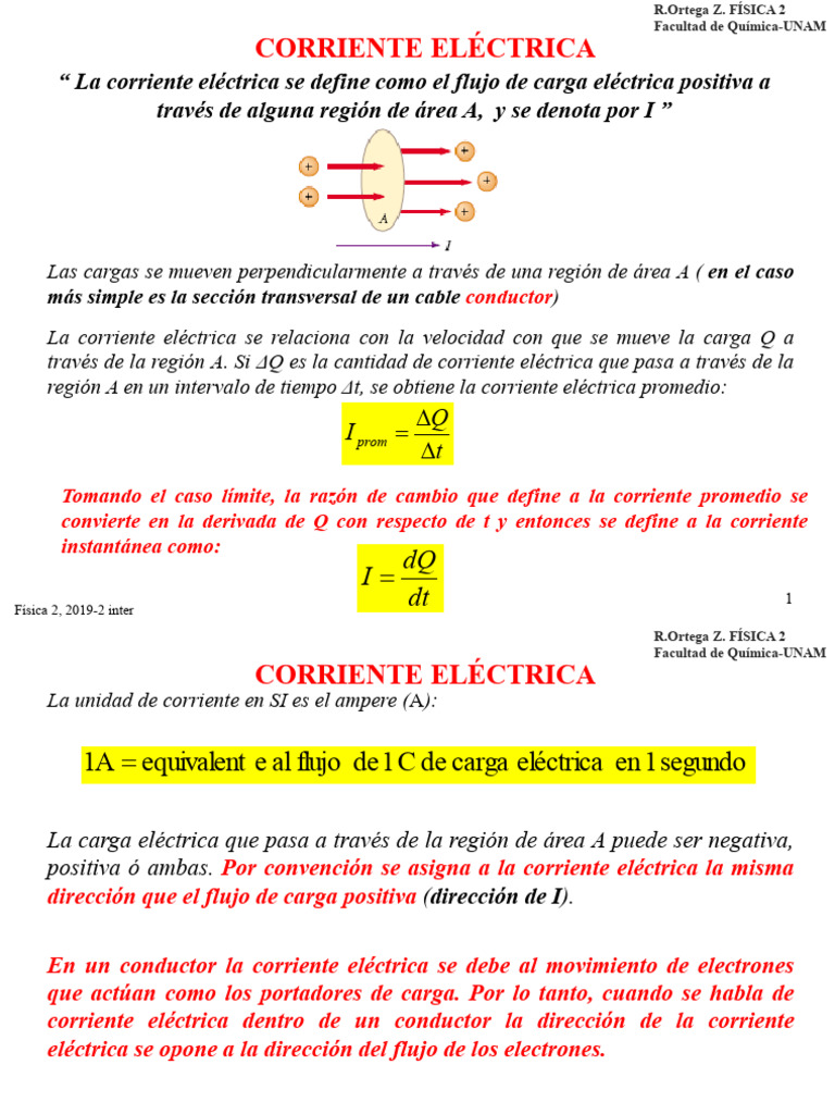 Corriente Electrica Inter | PDF | Resistividad Eléctrica y ...