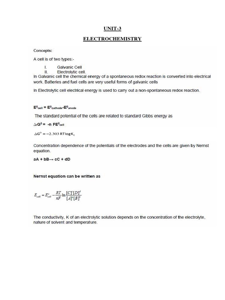 Electrochemistry Notes Top Class | PDF | Redox | Anode