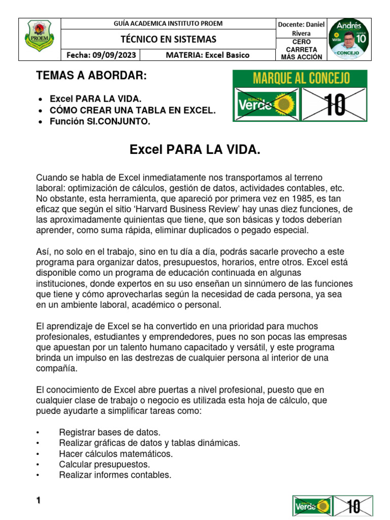 Basico Excel | PDF | Microsoft Excel | Informática