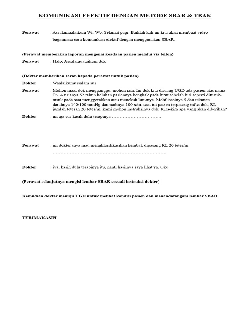 Komunikasi Efektif Dengan Metode Sbar | PDF