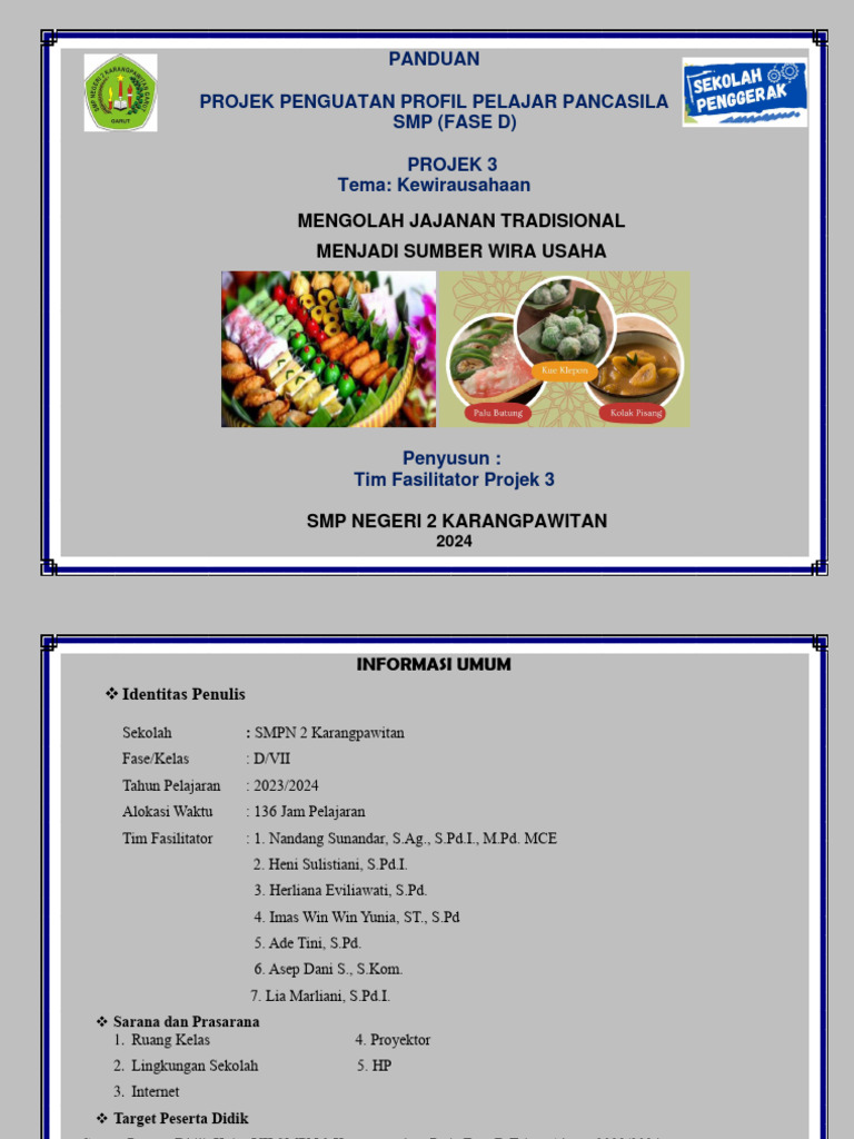 Modul P5 Kewirausahaan Kelas 7 TP.2023-2024 | PDF