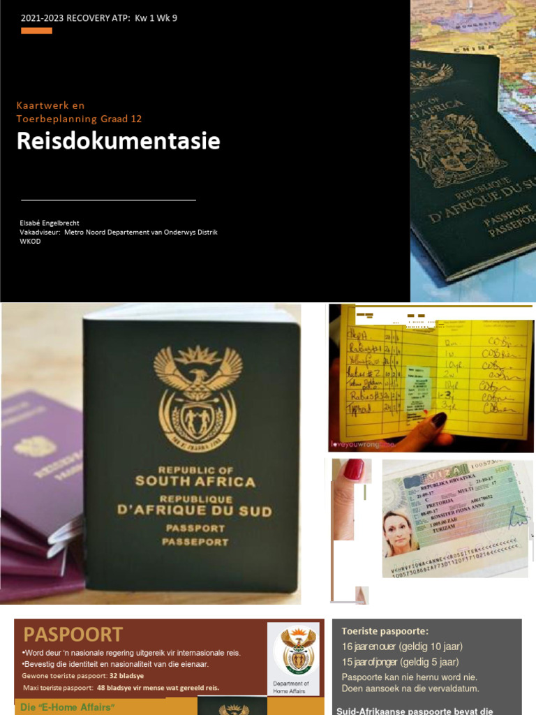 Graad 12 Toerisme Reisdokumentasie | PDF