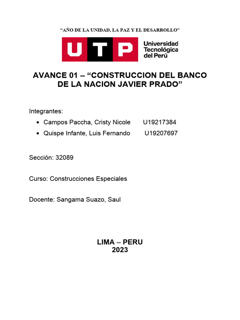 Avance 01 - Contrucciones Especiales | PDF | edificio | Perú