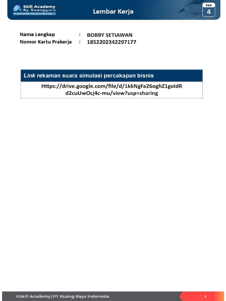 TPM 4 Simulasi Percakapan Bisnis - Bobby Setiawan | PDF