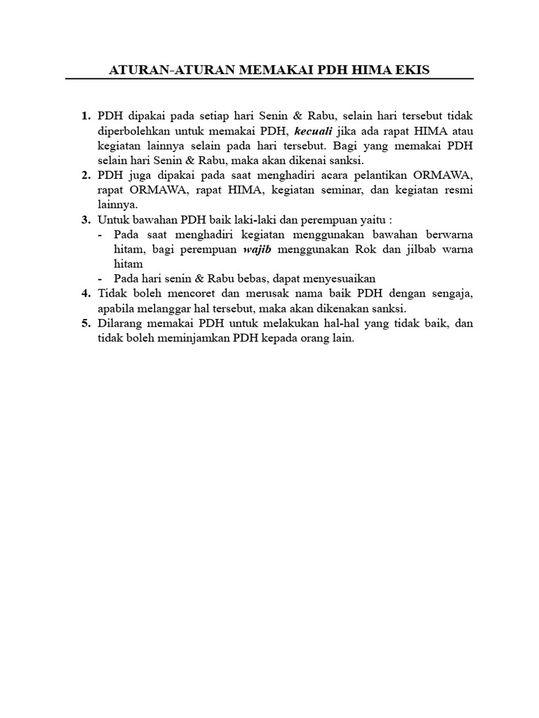 Aturan PDH | PDF