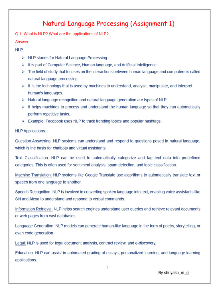 NLP Ass 1&2 | PDF | Semantics | Ambiguity