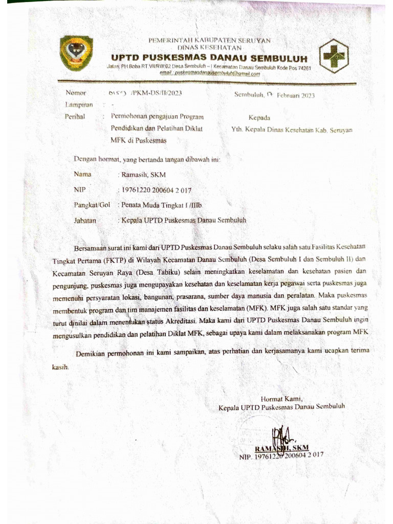 1.4.8 Surat Usulan Program MFK | PDF