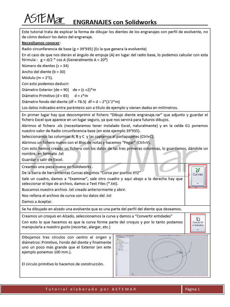 TUTORIAL ENGRANAJES Solidworks | PDF | Engranaje | Geometría euclidiana