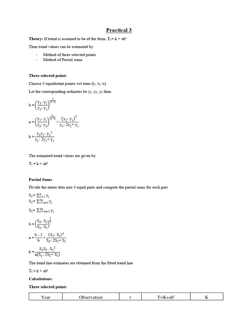 Fitting of A Modified Exponential Trend Line | PDF | Applied Mathematics