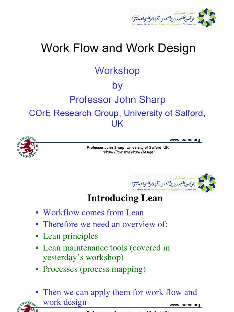 Work Flow and Work Design | PDF | Lean Manufacturing | Performance ...