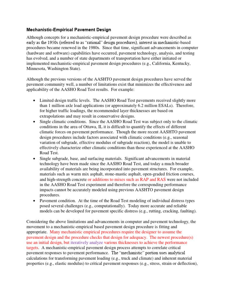 Mechanistic Emprical Pavment Design | PDF | Road Surface | Young's Modulus