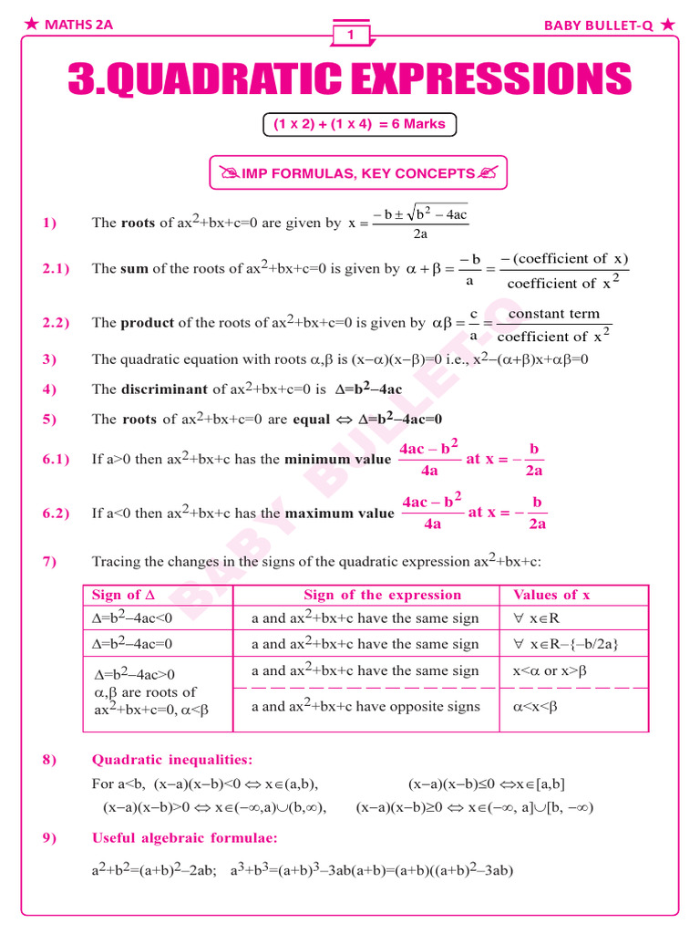 3 Quadratic Expressions | PDF | Quadratic Equation | Equations