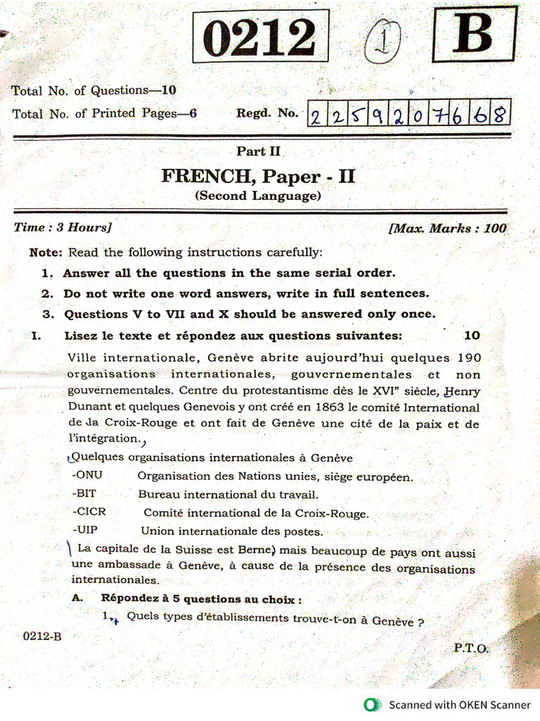 2 Year Model Paper - 1 | PDF