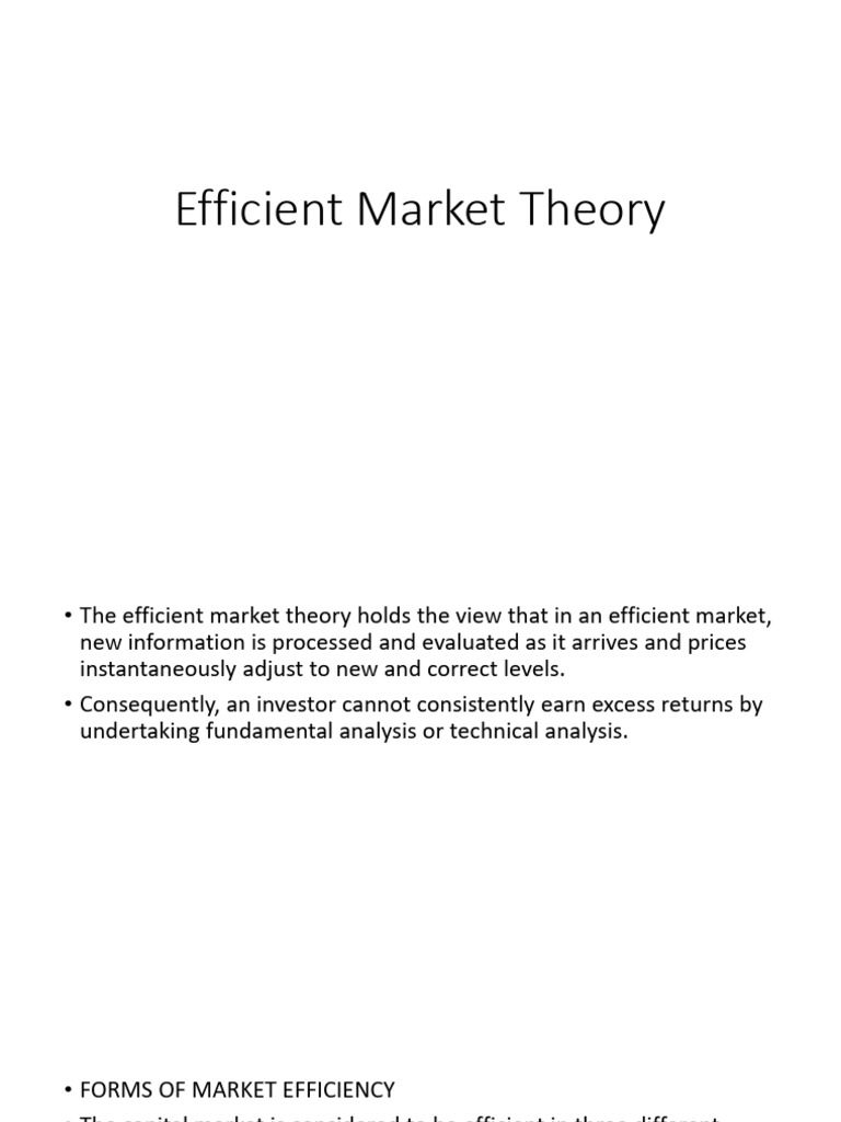 Efficient Market Theory | PDF | Efficient Market Hypothesis | Stocks