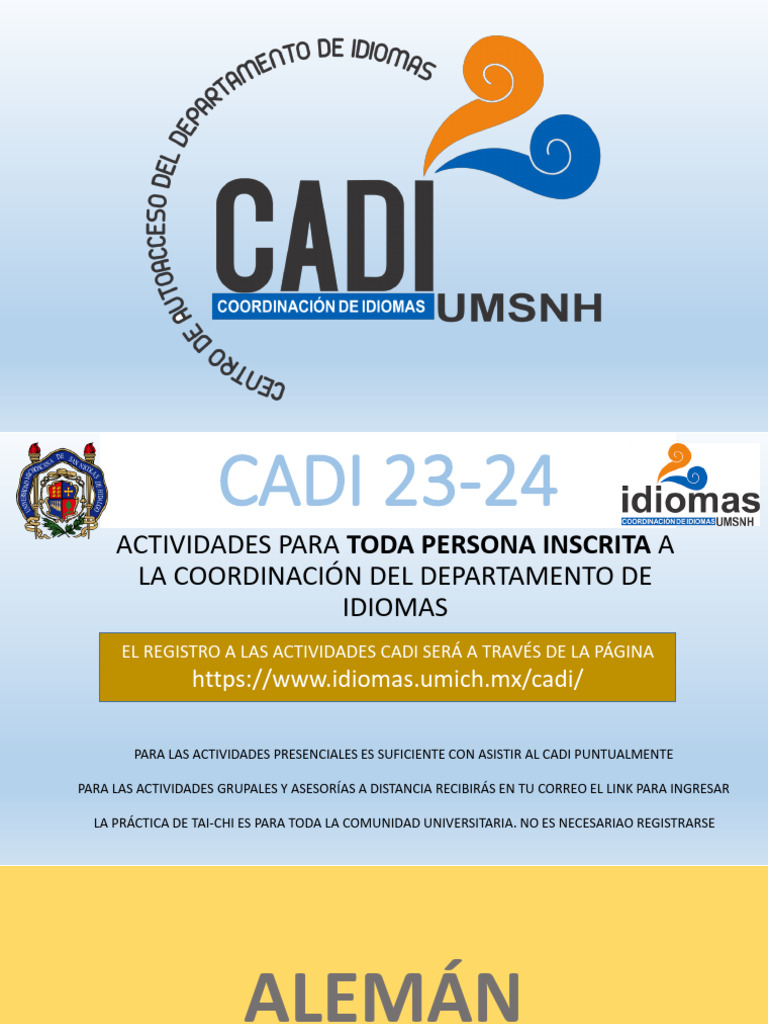 Programación Cadi 23-24 Te Esperamos | PDF | Idiomas | Estudios de ...