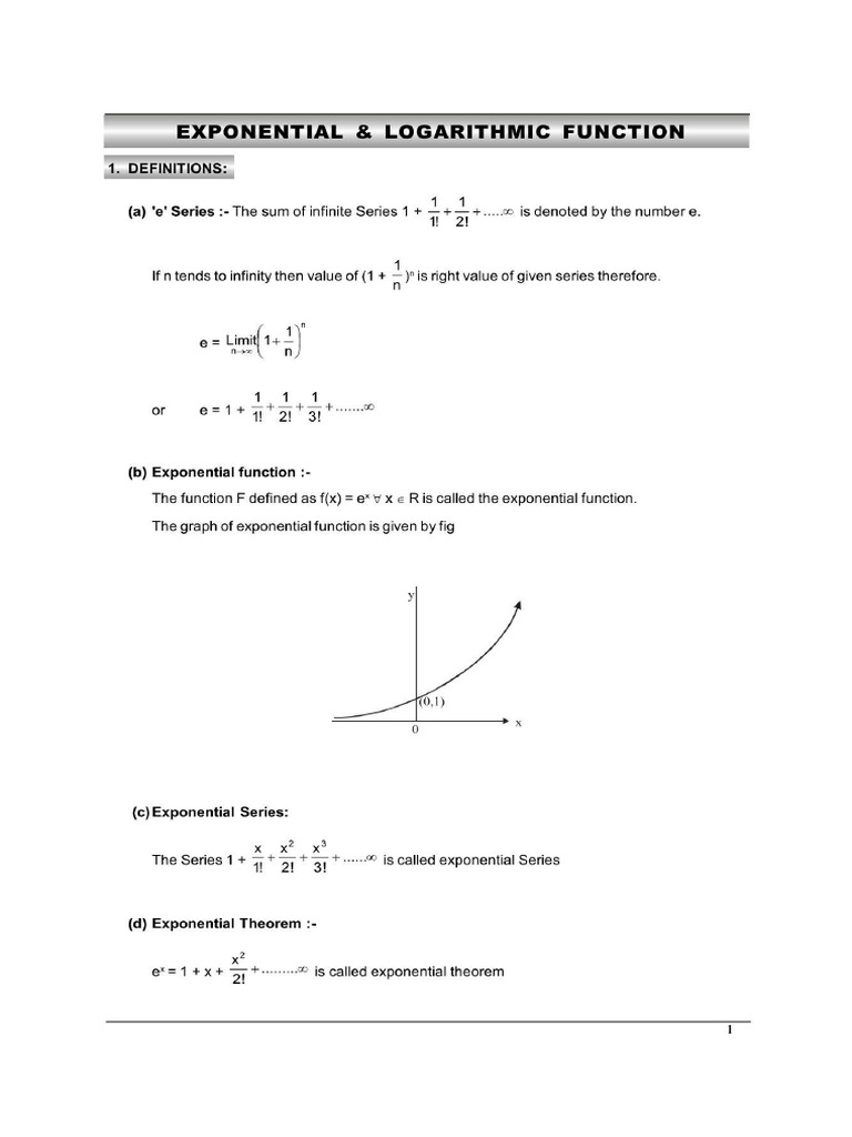 Logarthmic Exponential Series | PDF