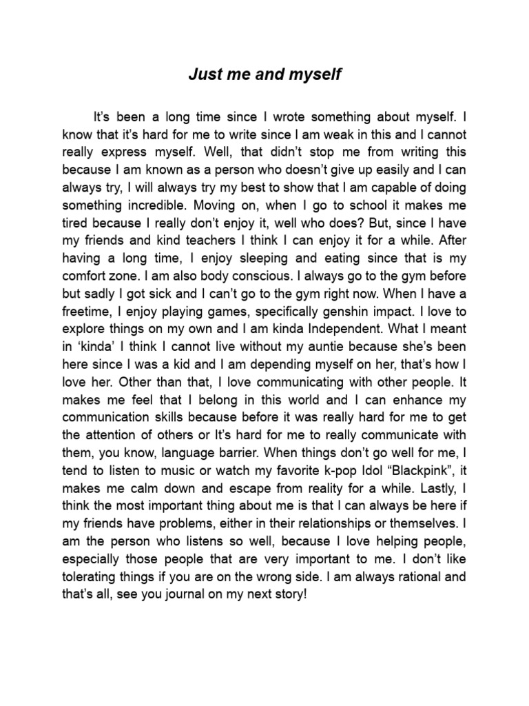Journal - Creative Writing | PDF | Psychological Concepts | Human ...