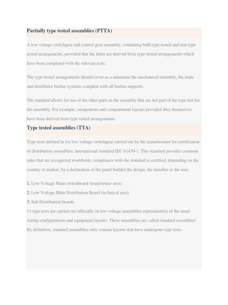 Partially Type Tested Assemblies | PDF | Insulator (Electricity ...