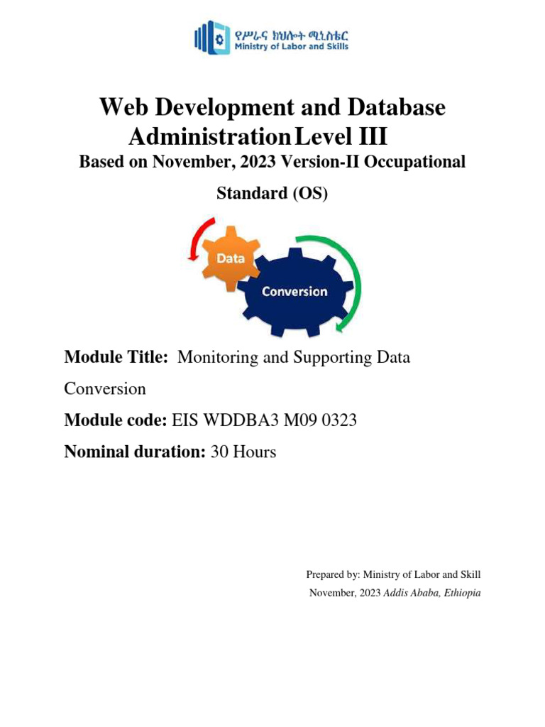TM09 Monitoring and Supporting Data Conversion | PDF | Backup | Data Model