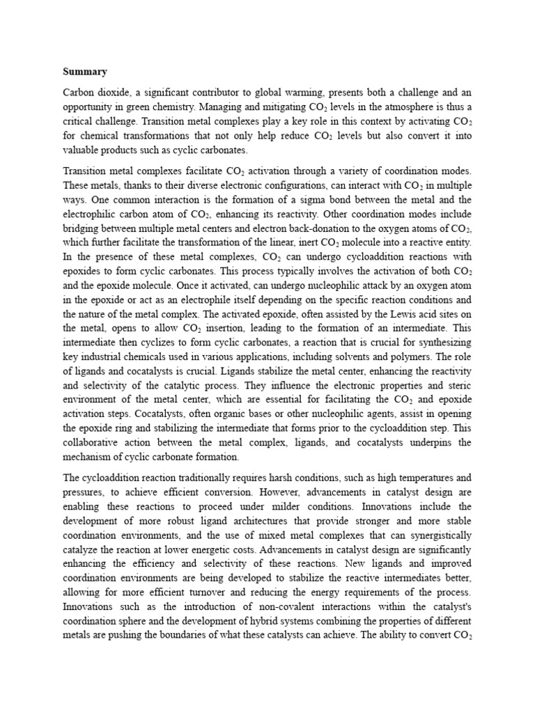 Summary | PDF | Chemical Reactions | Catalysis