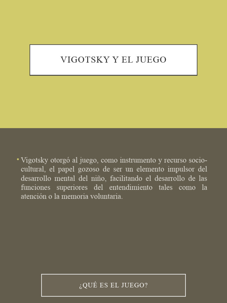 El Juego según Vigotsky: Desarrollo Infantil | PDF | Pensamiento ...