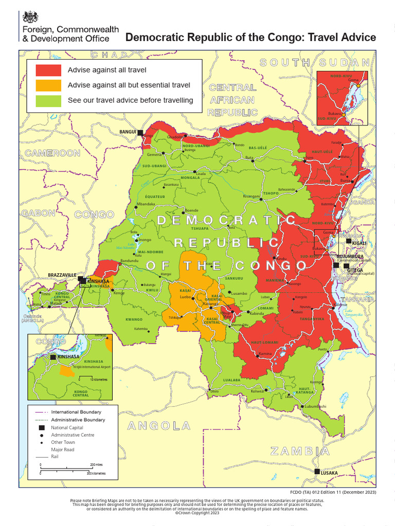 FCDO TA 012 - Democratic Repbulic of The Congo Travel Advice Ed11 | PDF ...