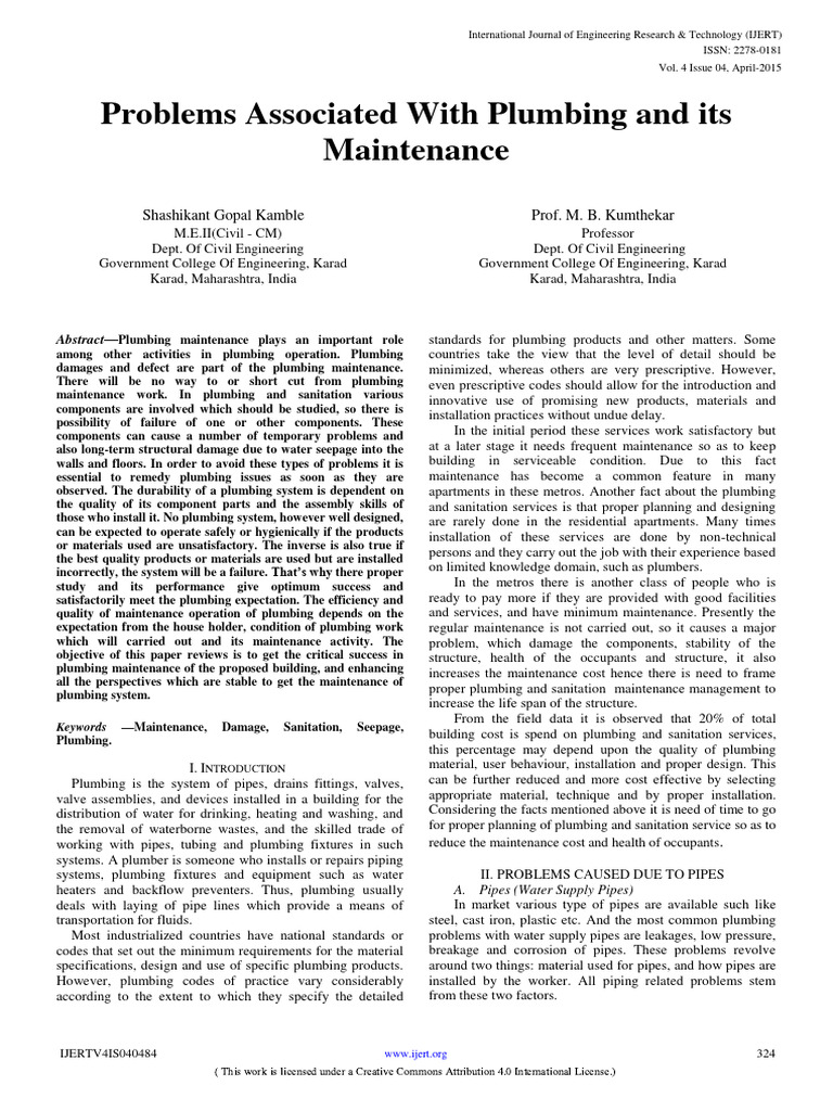 Problems Associated-Plumbing | PDF | Plumbing | Valve