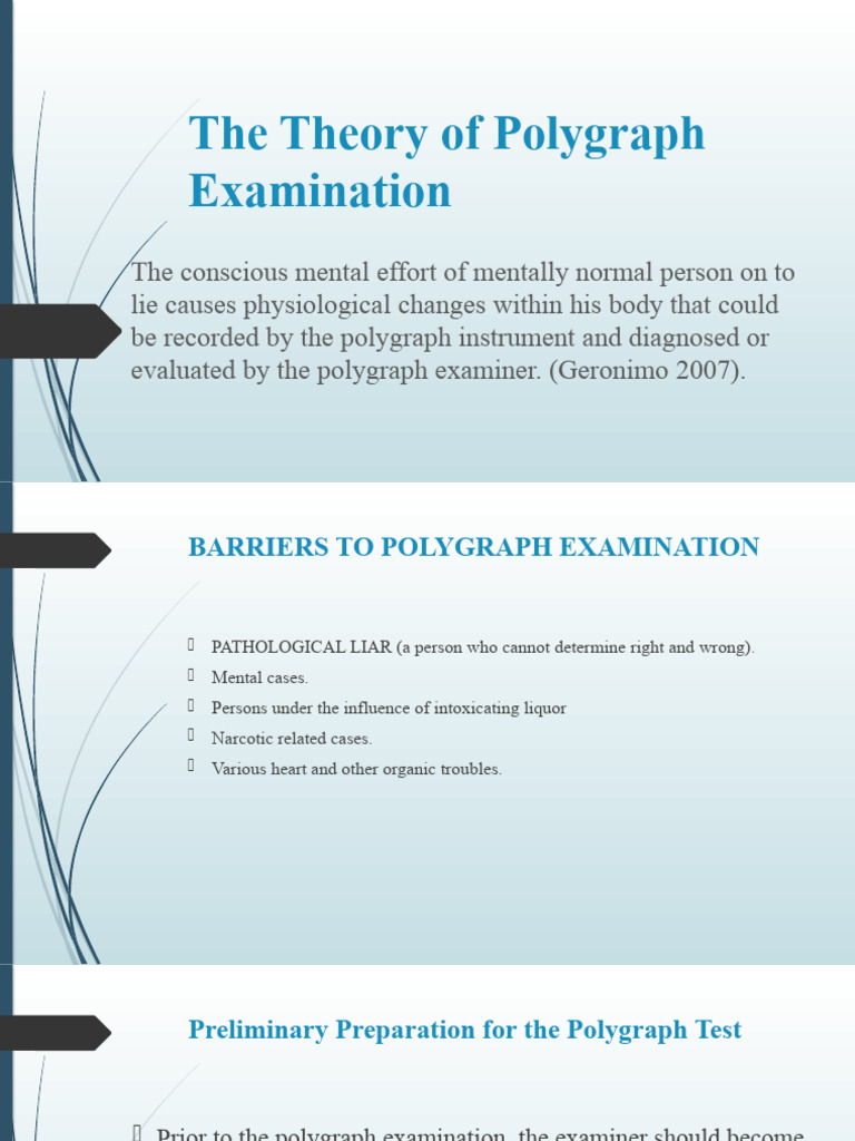 Polygraph Examination Procedure Forensic 15 | PDF | Polygraph | Evidence