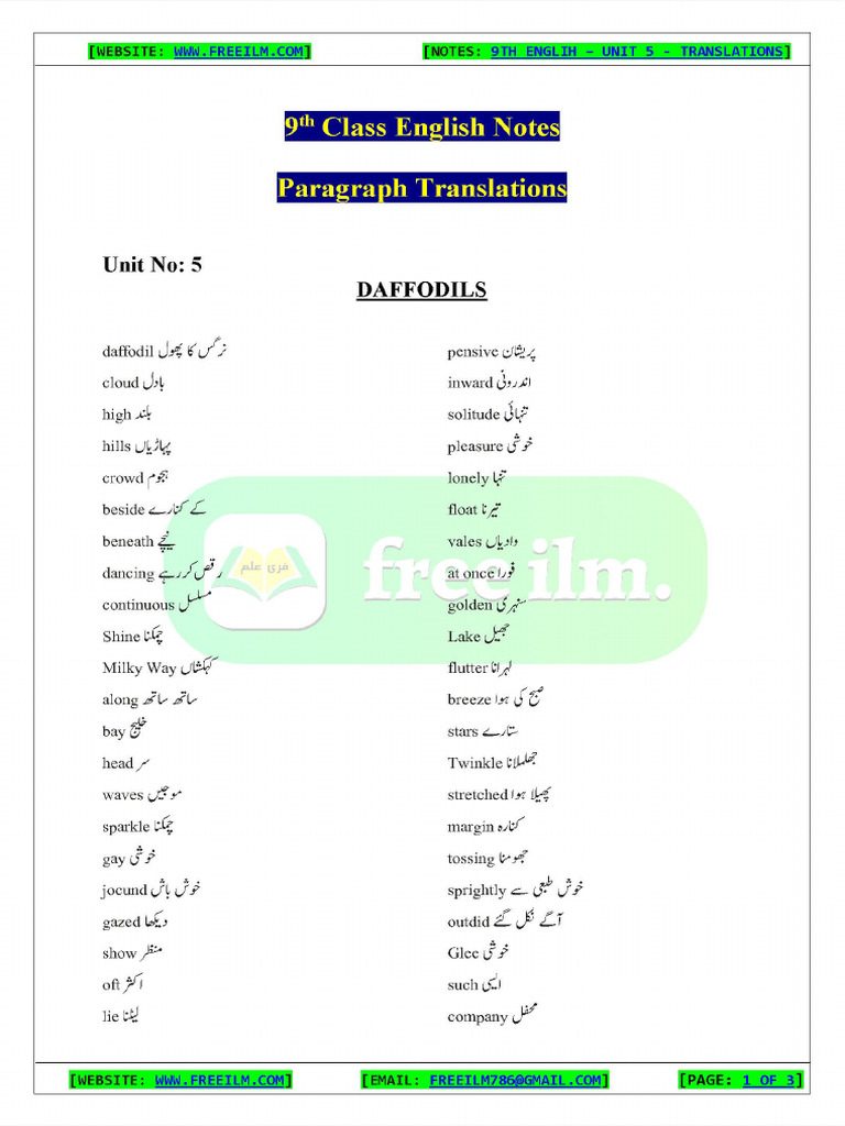 9th Eng Ch5 Translations | PDF