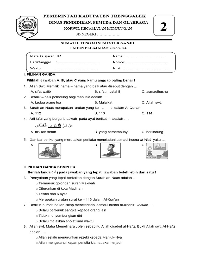 Soal STS Pai KLS 2 | PDF