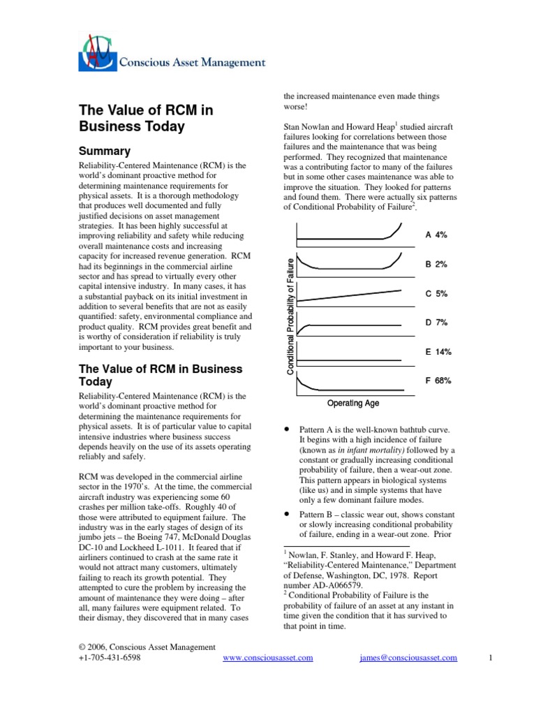 The Value of RCM in Business Today | PDF | Reliability Engineering ...