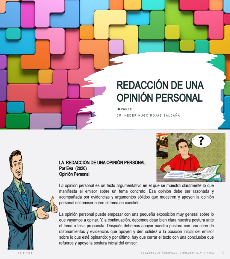 REDACCIÓN DE UNA OPINIÓN PERSONAL | PDF