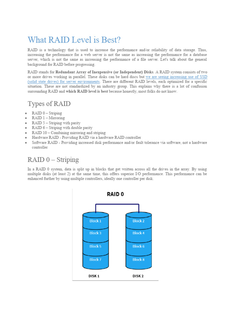 Understanding RAID Levels and Benefits | PDF | Classes Of Computers ...