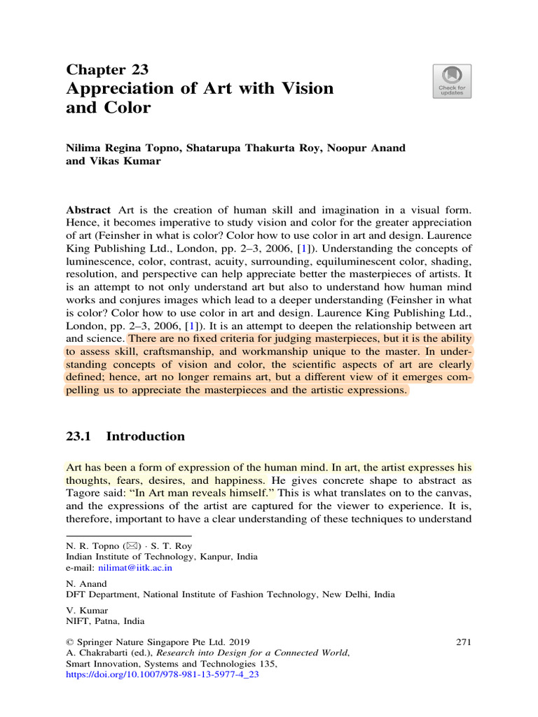 Appreciation of Art | PDF | Color | Visual Perception
